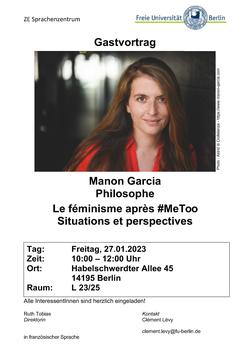 Gastvortrag von Manon Garcia: Le féminisme après #MeToo - Situations et perspectives ...